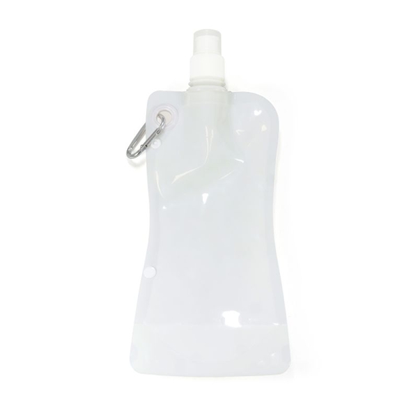 Faltflasche 0,5 Liter - weiß mit Karabiner, BPA-frei
